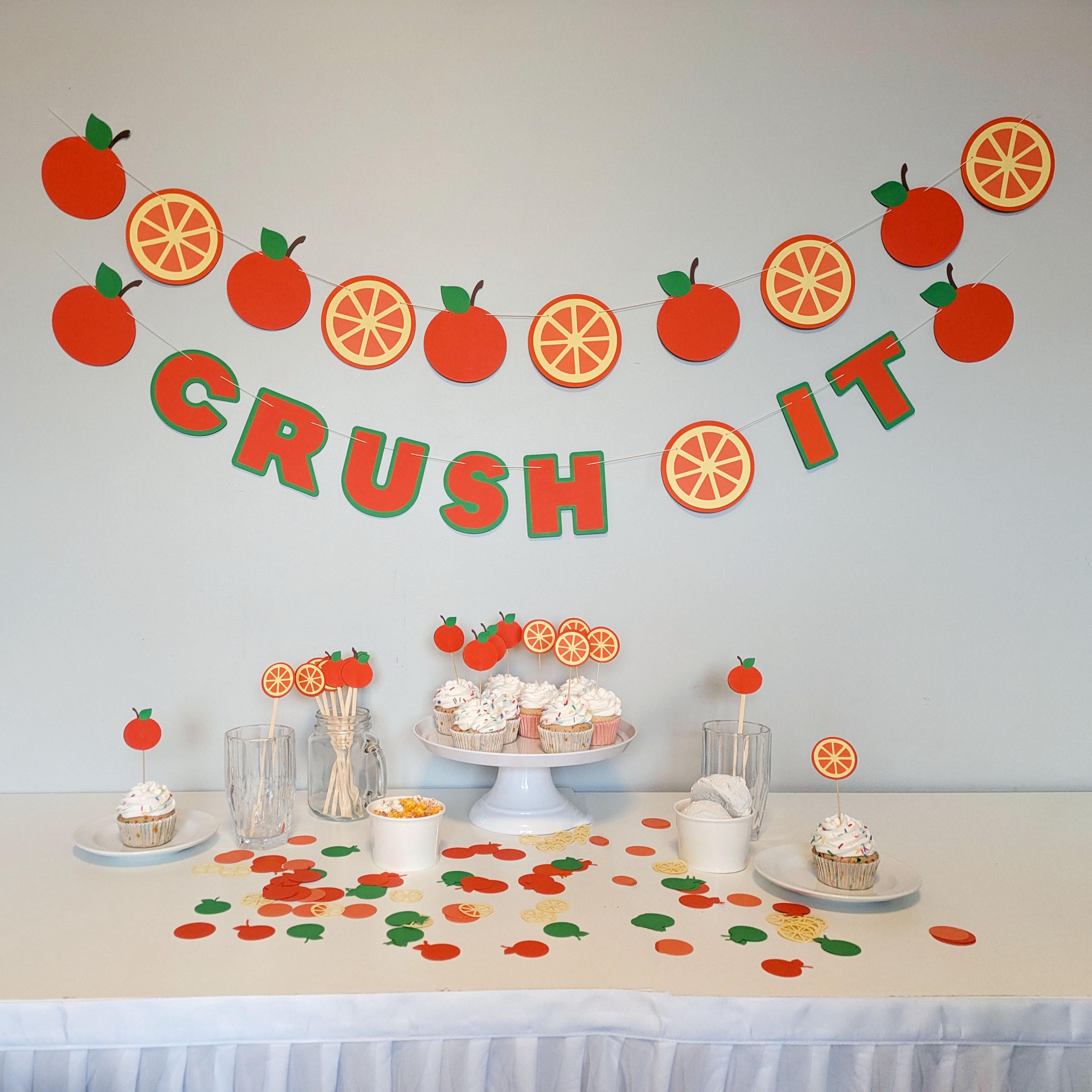Crush It Cupcake Toppers | Orange Cupcake Toppers - Etsy
