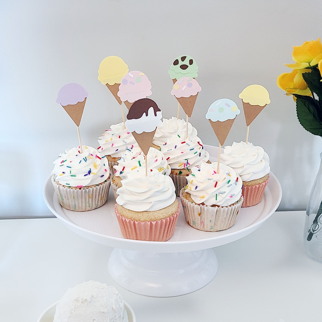 Ice Cream Cone Cupcake Toppers - Etsy