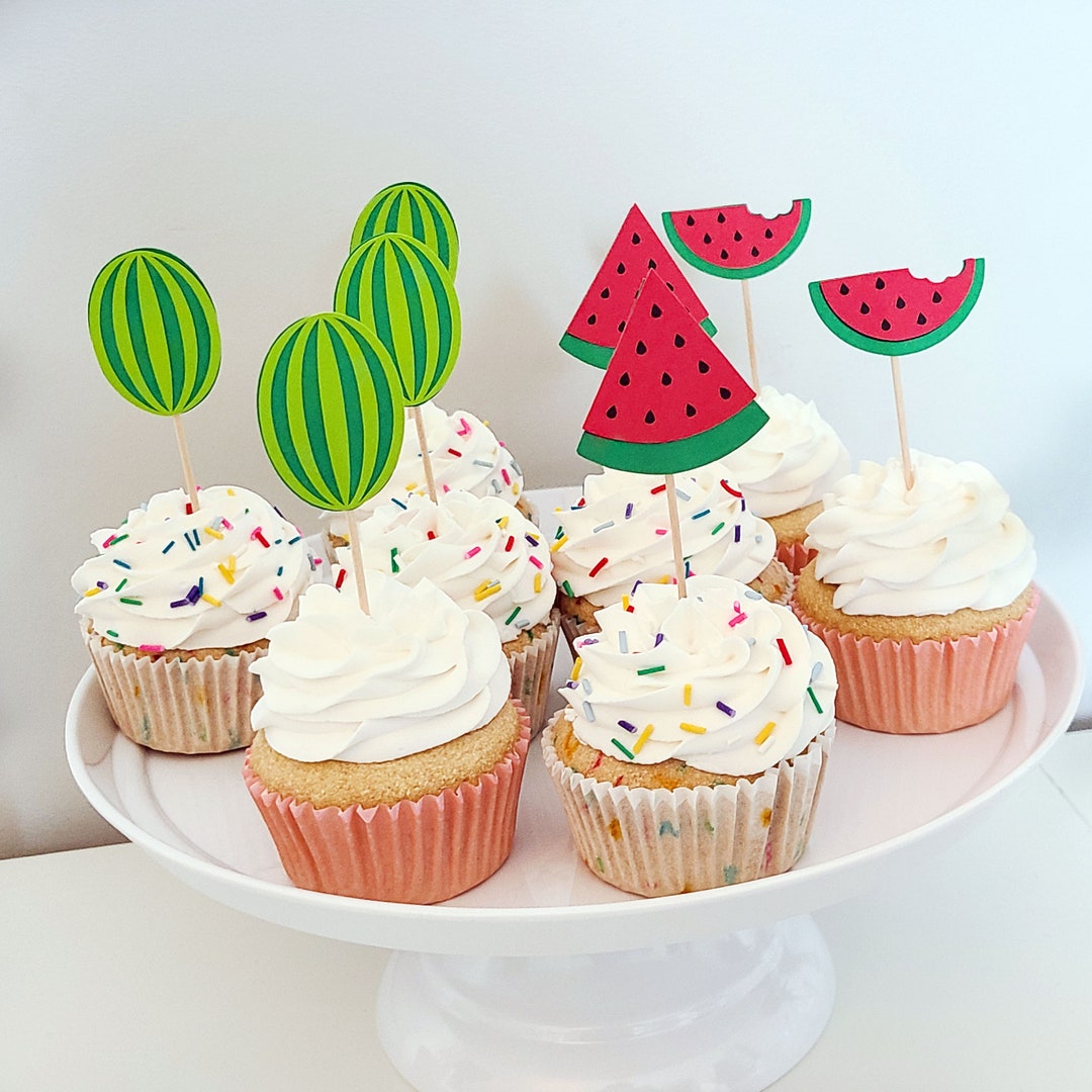 Watermelon Cupcake Toppers - Etsy