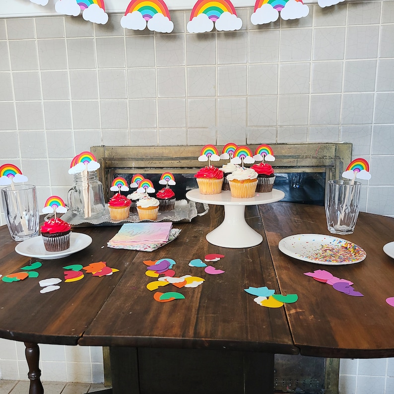 Rainbow Cupcake Toppers - Etsy