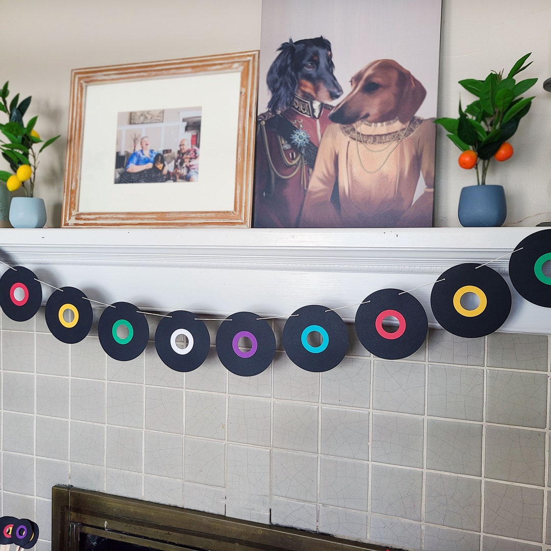 Record Garland - Any Color - Etsy