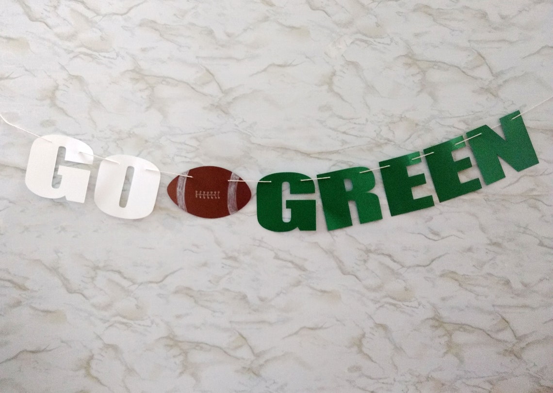 Go Green Go White College Football Garland | Etsy