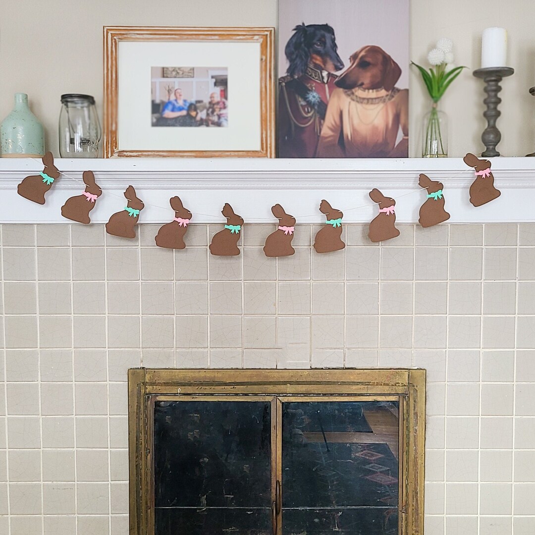 Chocolate Bunny Garland - Etsy