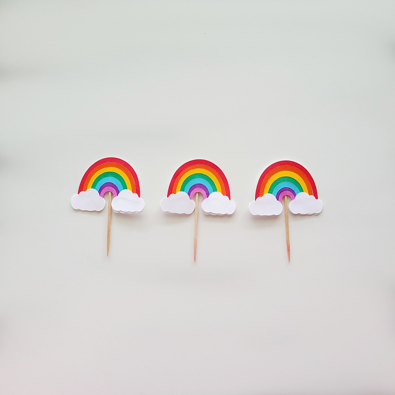 Rainbow Cupcake Toppers - Etsy