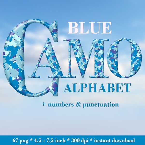 Blue Camouflage - Etsy