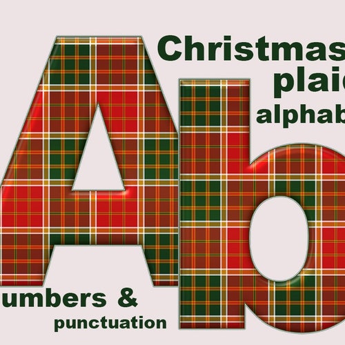 Christmas Red Green Glitter Digital Alphabet Numbers - Etsy