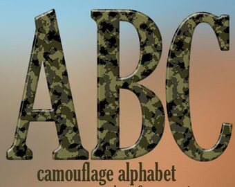 Camo Letters Military Alphabet Printable Camouflage - Etsy