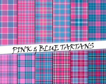 Hot Pink Plaid Seamless Patterns Digital Paper Tartan - Etsy