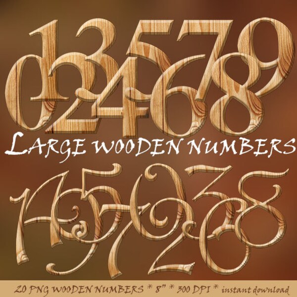 Large Wood Numbers - Etsy