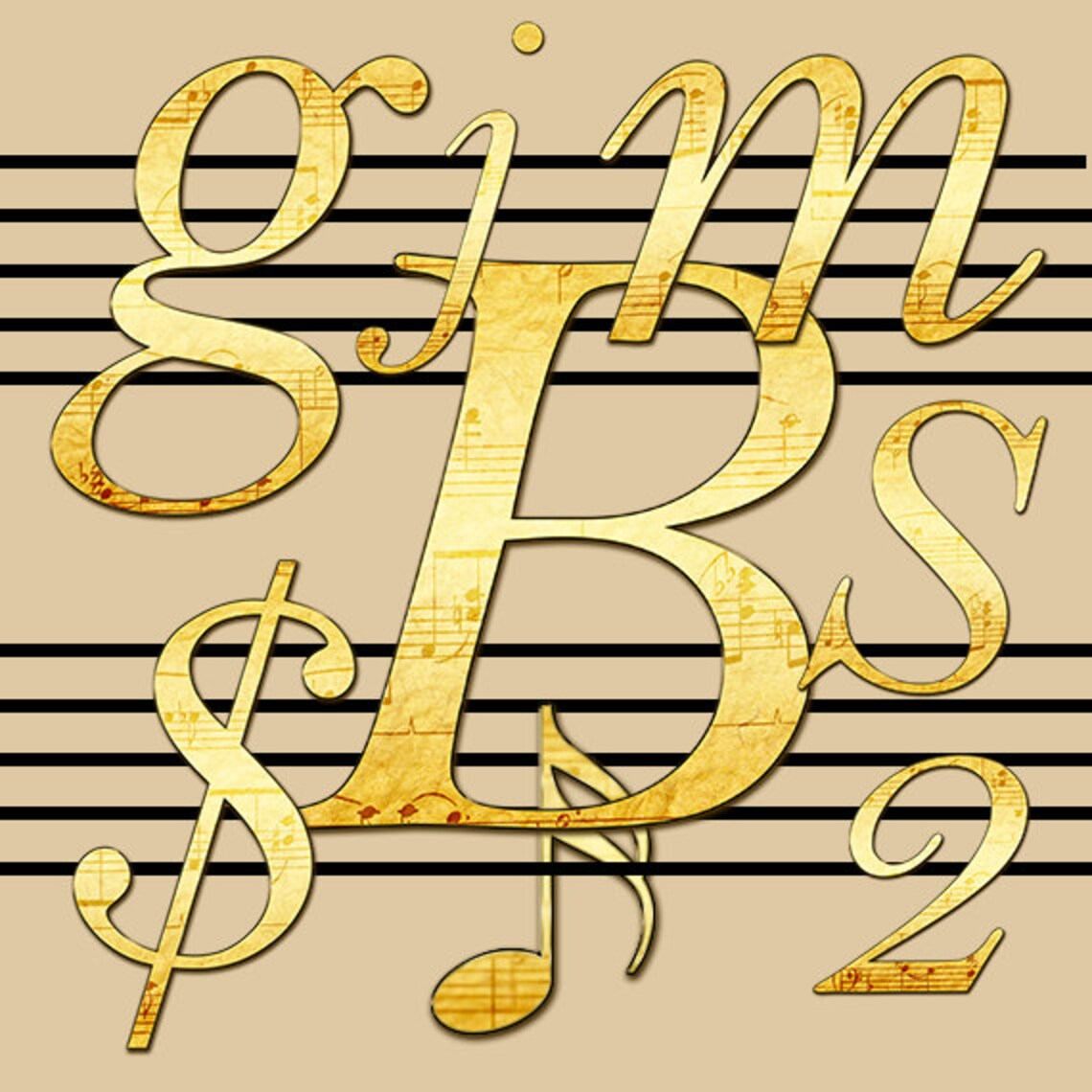 Music Sheet Alphabet Clipart Printable Musical Font With - Etsy