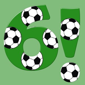 Soccer Digital Alphabet Clipart, Printable Sports Font With Large and ...