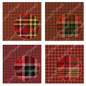 Christmas Red, Green and Gold Tartan Digital Paper: Seamless Scottish ...