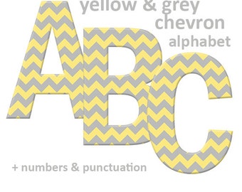 Yellow Grey Chevron | Etsy