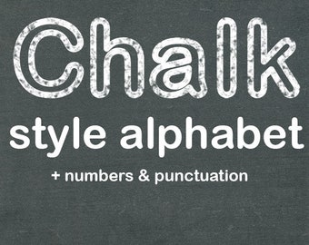 Chalkboard Alphabet Clip Art. Chalk Letters & Numbers Clipart. - Etsy UK