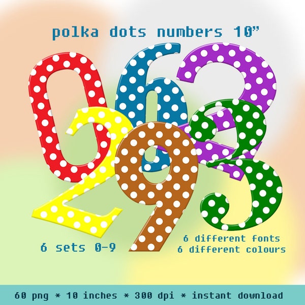 Polka Dot Numbers - Etsy