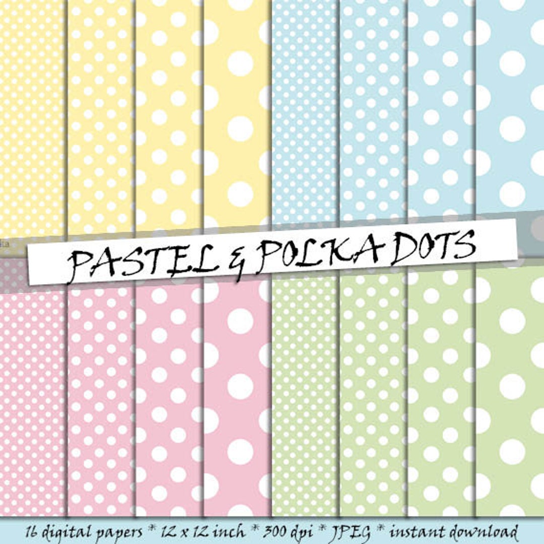 Pastel Polka Dots Digital Paper: Instant Download - Etsy
