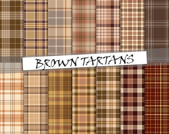 TARTAN PATTERN. Autumn Tartan. Brown Orange. Digital Paper - Etsy
