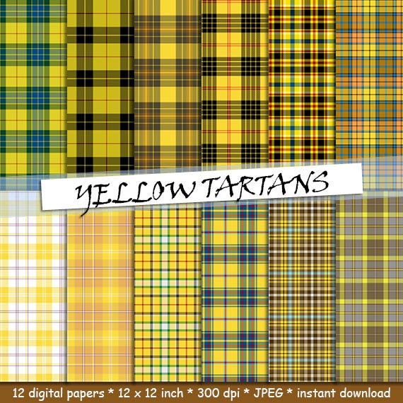 Digital paper set Illuminating scrapbooking Tartan seamless pattern ...