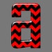 Red and Black Chevron Digital Alphabet Clipart, Chevron Font With Large ...