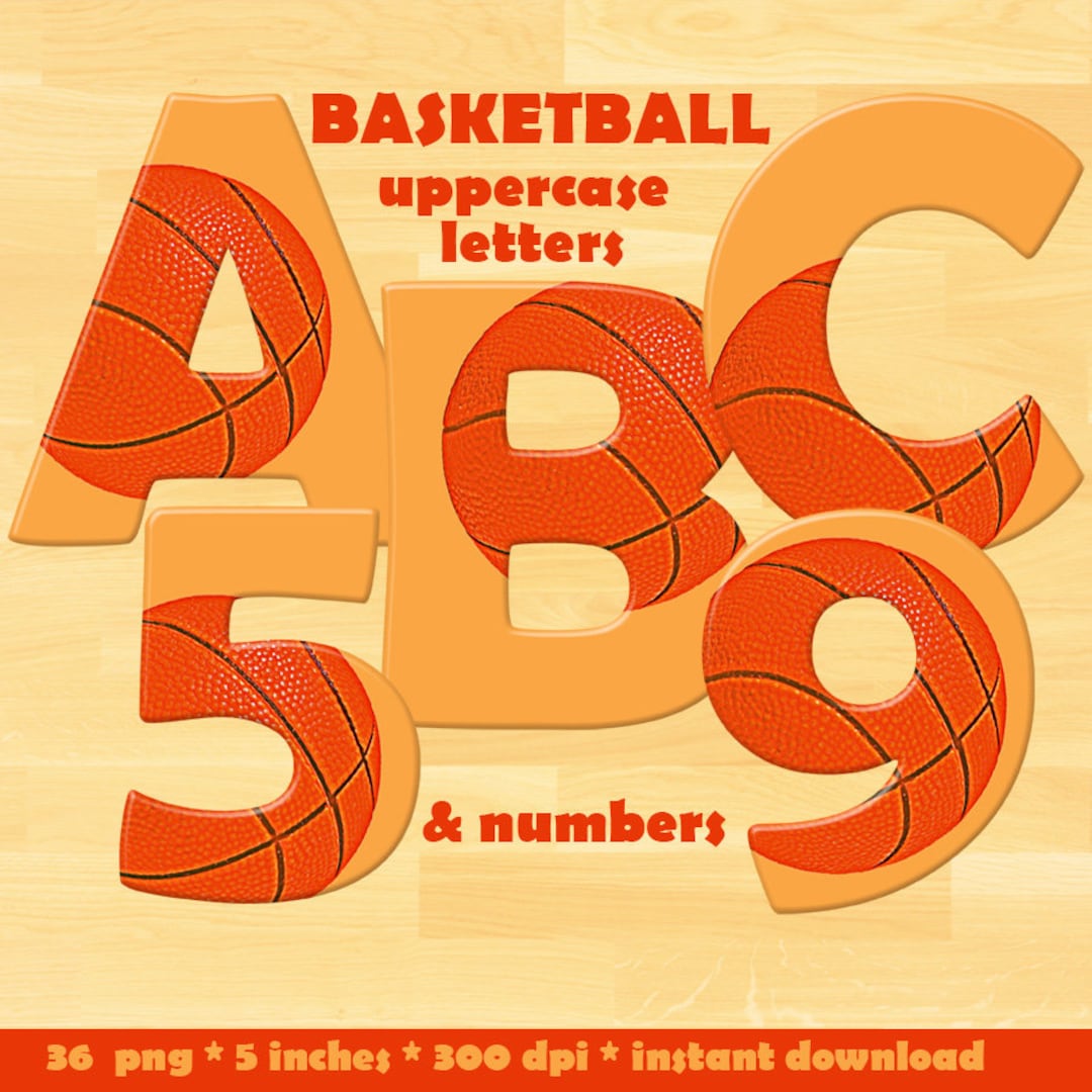 Imágenes prediseñadas del alfabeto digital de baloncesto, fuente ...