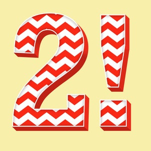 Red Chevron Digital Alphabet Clipart, Printable Red Font With Large and ...