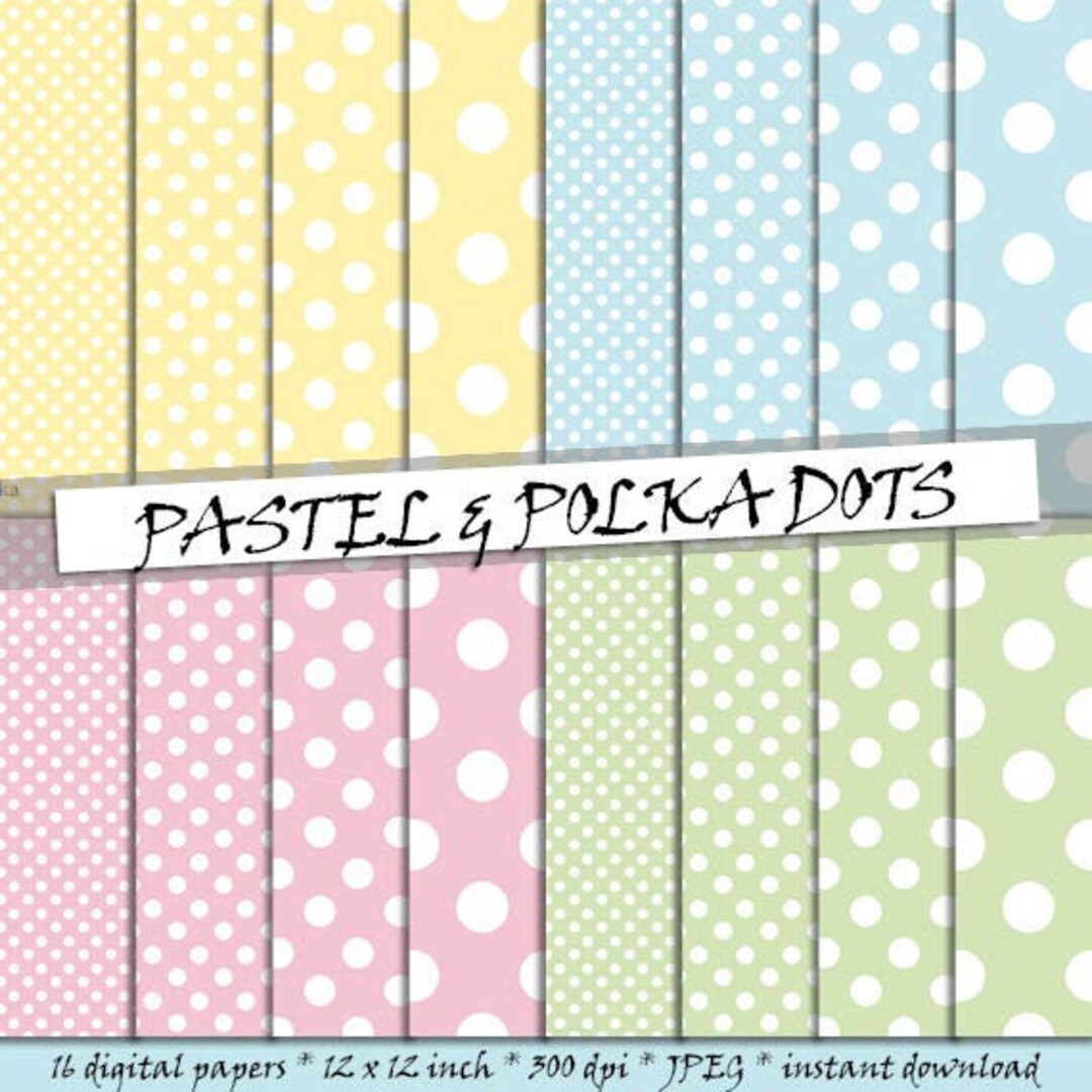 Pastel Polka Dots Digital Paper: Instant Download - Etsy