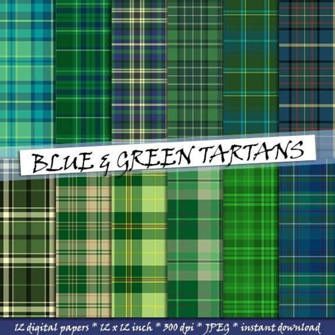 Green And Blue Plaid Background
