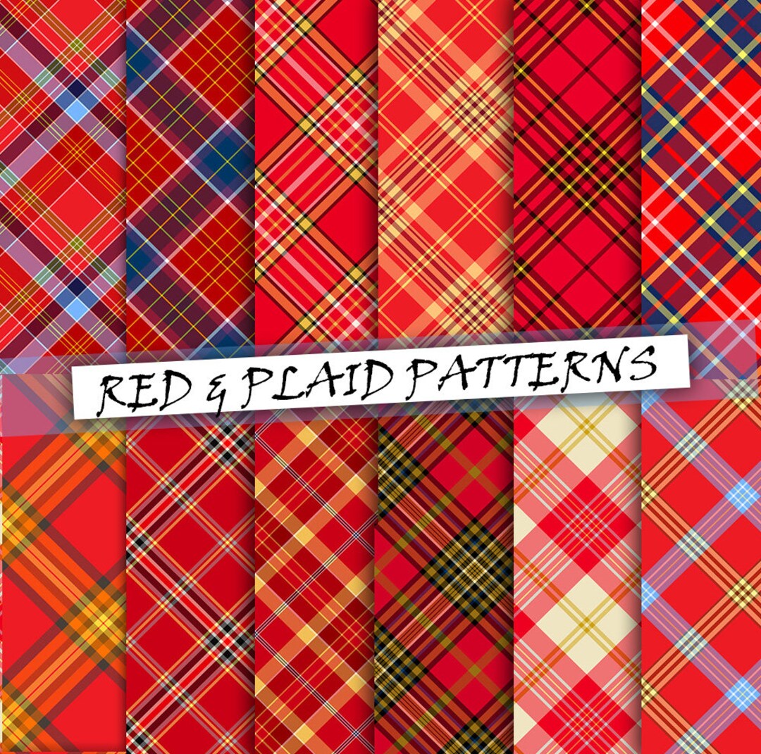 Red Plaid Pattern Digital Paper: Seamless Scottish Plaid - Etsy
