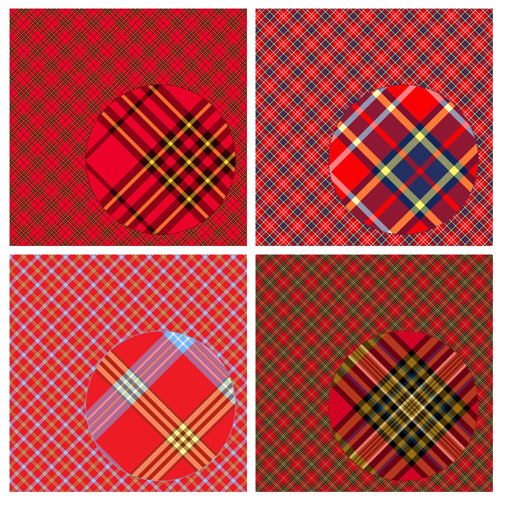 Red Plaid Pattern Digital Paper: Seamless Scottish Plaid - Etsy
