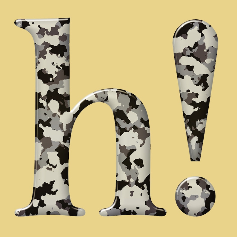 Gray Camouflage Alphabet Clipart Camo Letters Army Letters - Etsy