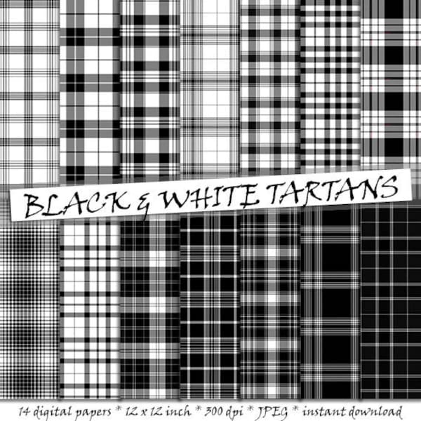 Black and White Tartan Pattern - Etsy