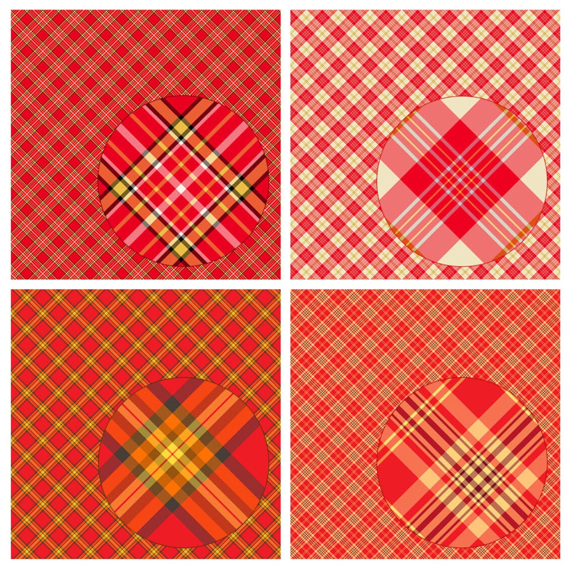 Red Plaid Pattern Digital Paper: Seamless Scottish Plaid - Etsy