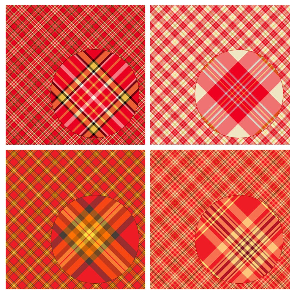 Red Plaid Pattern Digital Paper: Seamless Scottish Plaid - Etsy