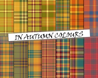 TARTAN PATTERN. Autumn Tartan. Brown Orange. Digital Paper - Etsy