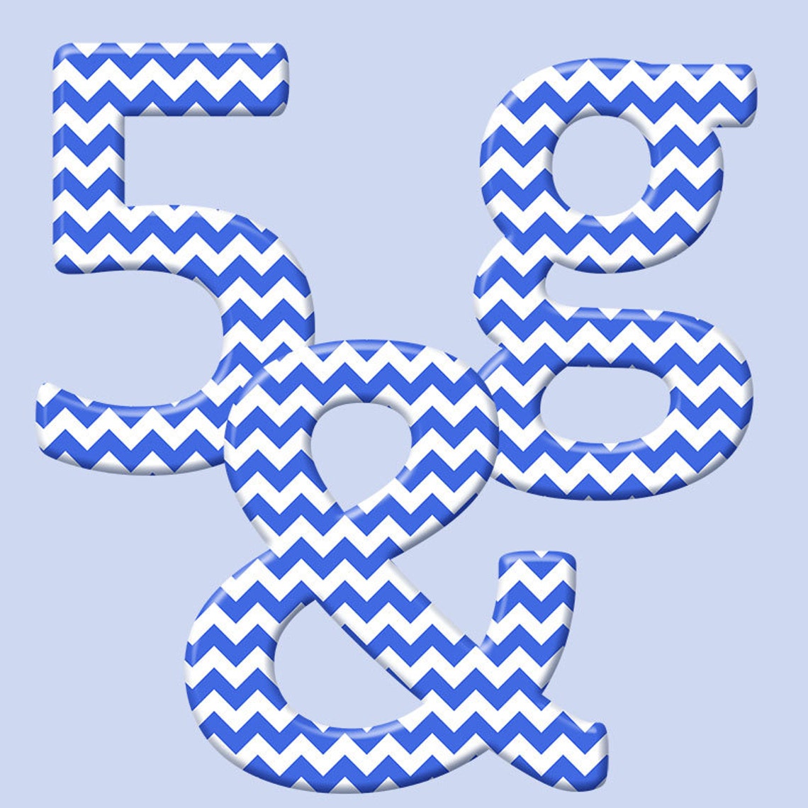Royal Blue Chevron Digital Alphabet Clipart Printable Font - Etsy