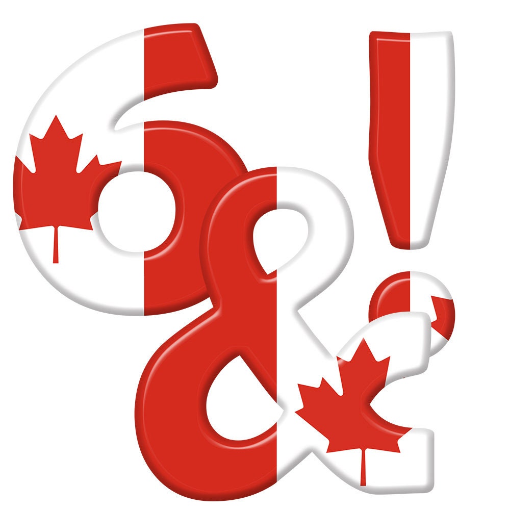 Canada alphabet clipart Canadian flag red and white | Etsy