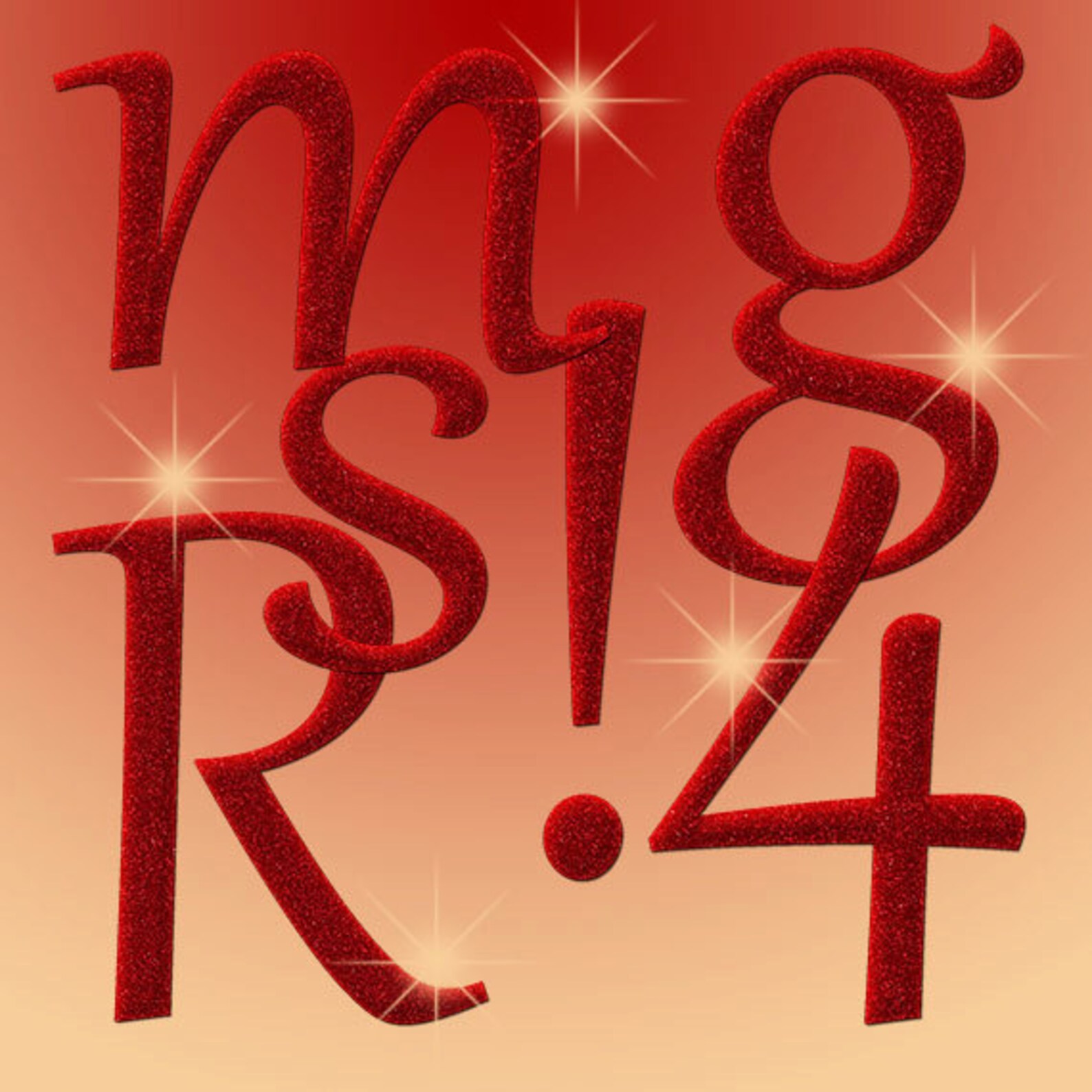 Red Glitter Digital Alphabet Clipart Glittering Red Font With | Etsy