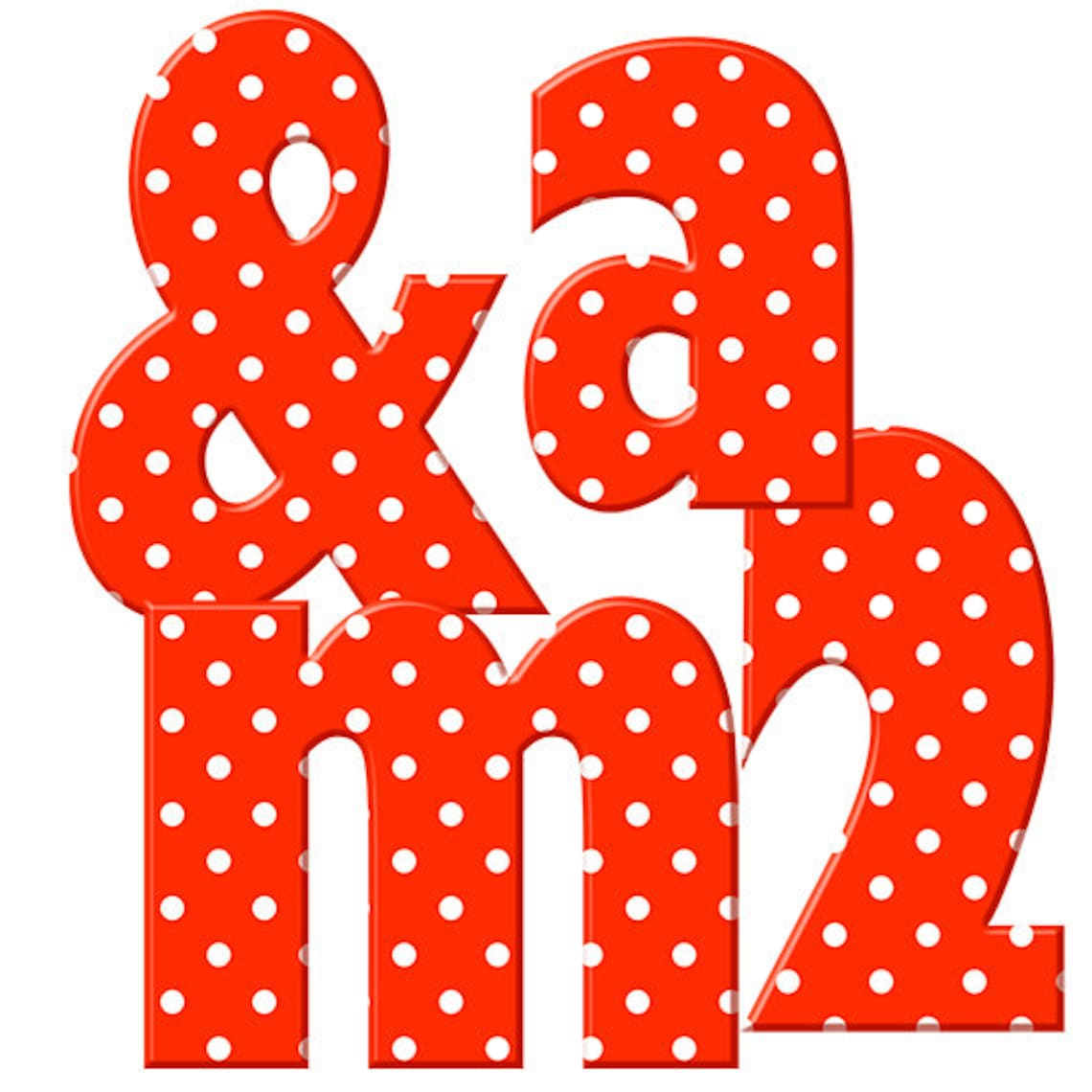 Red Polka Dots Digital Alphabet Clipart With Large and Small - Etsy