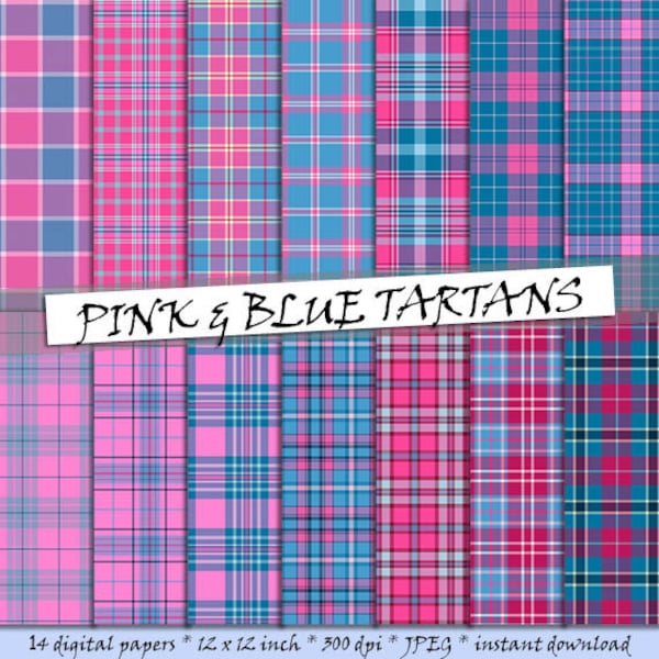 Pink Blue Plaid - Etsy