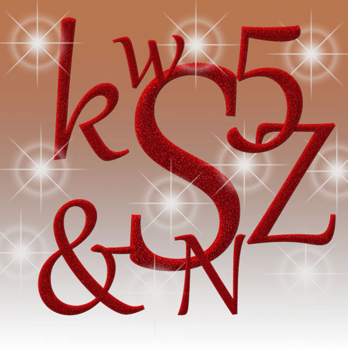 Red Glitter Digital Alphabet Clipart Glittering Red Font With | Etsy