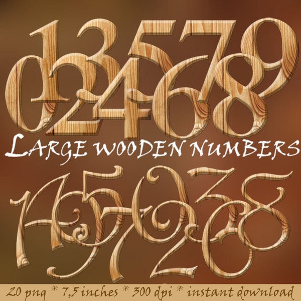 Large Wood Numbers - Etsy