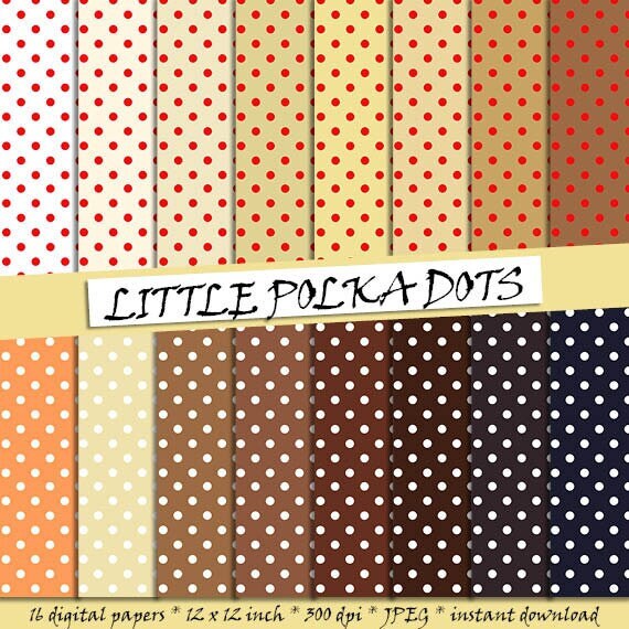 Little Polka Dots Digital Paper: Patterns With Red and White | Etsy