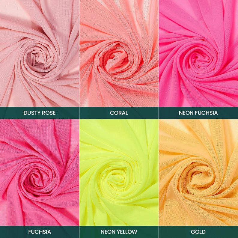 Power Mesh Fabric Nylon Spandex Sheer Lightweight 100 GSM Stretch by ...
