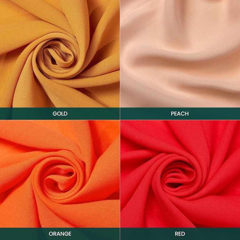 Crepe Georgette Chiffon Fabric 58/60 Inch Sheer Polyester by the Yard ...