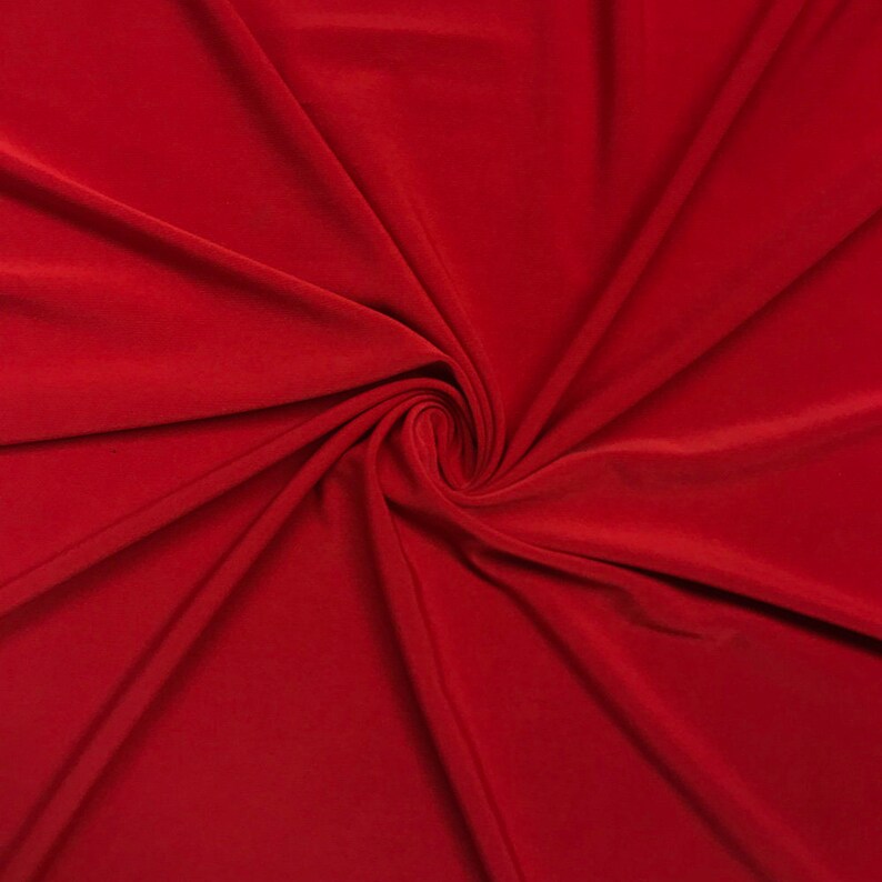 Red ITY Fabric Polyester Knit Jersey 2 way Spandex Stretch | Etsy