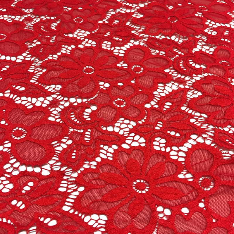 Red Lace Fabric - Etsy