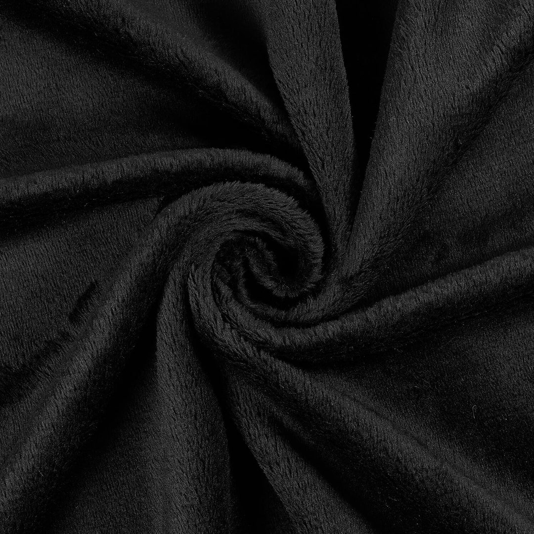 Black Smooth Minky Super Soft Cuddle Fleece Fabric 58/60 Sold by the ...
