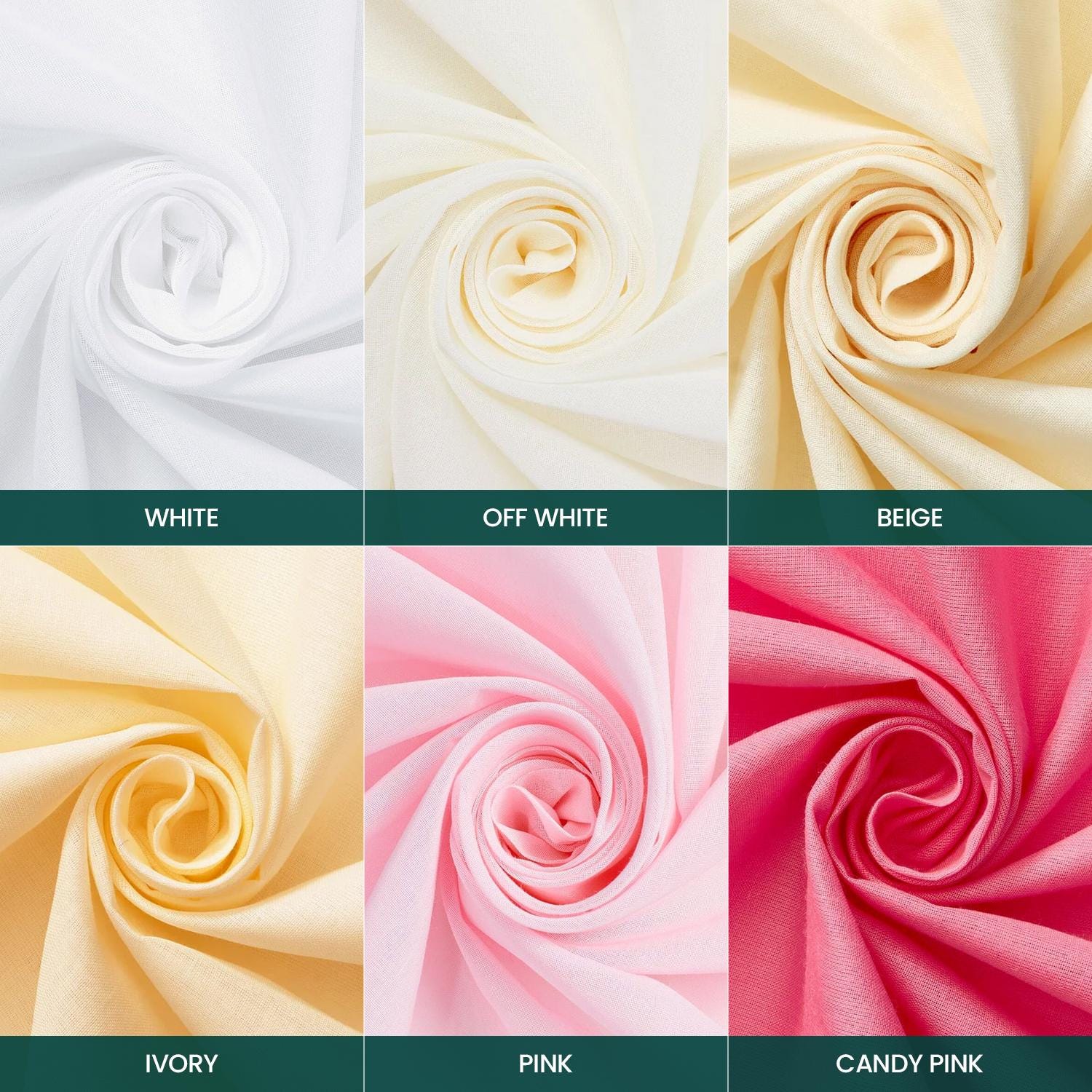 Voile Fabric Lightweight Sheer 2-ply 58 Inch 70 GSM Plain Woven Sewing ...