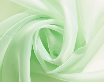 LIGHT GREEN Sheer Voile Polyester Drapery Apparel Fabric 118 In. Sold ...
