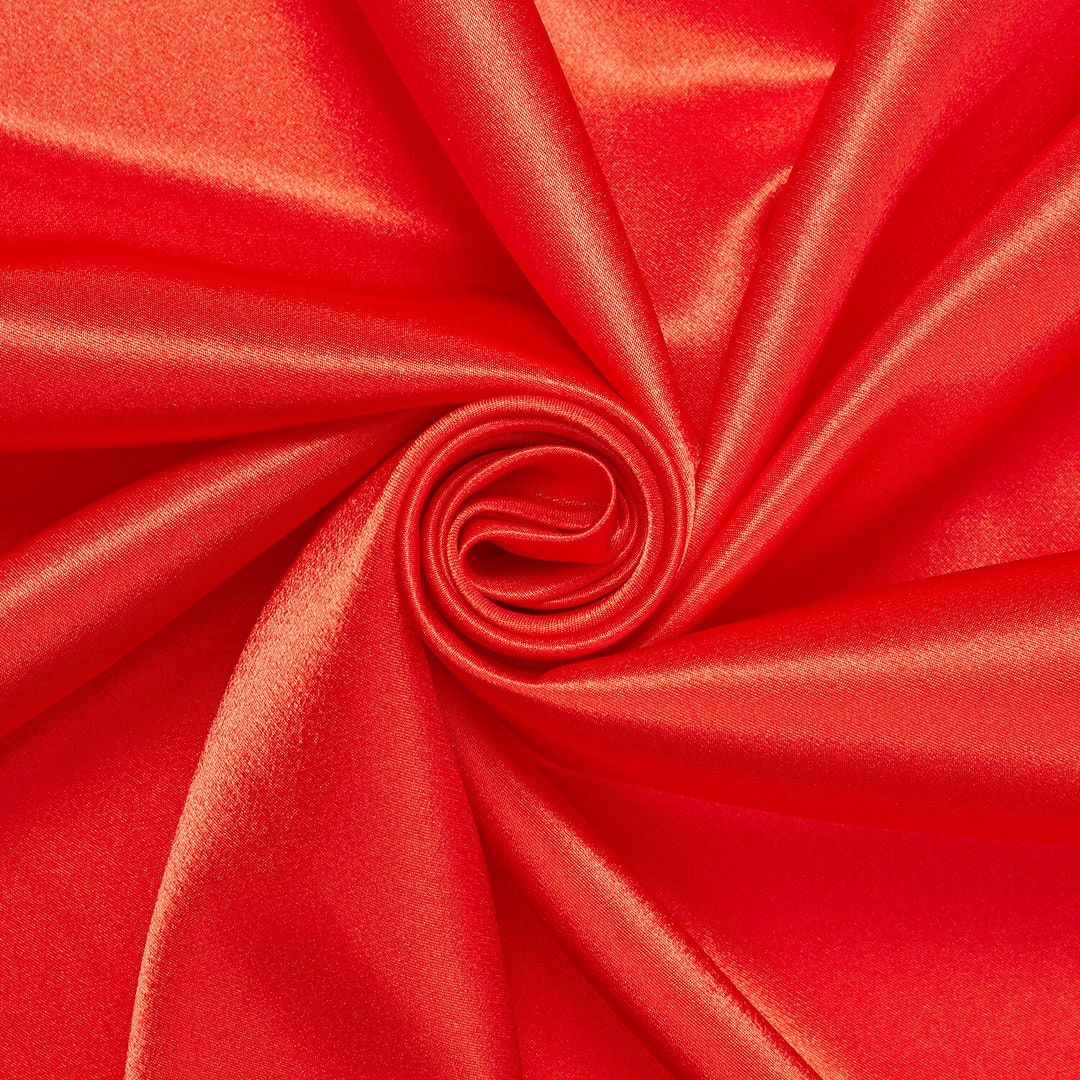 Red Crepe Back Satin Bridal Fabric for Wedding Dresses, Decorations ...
